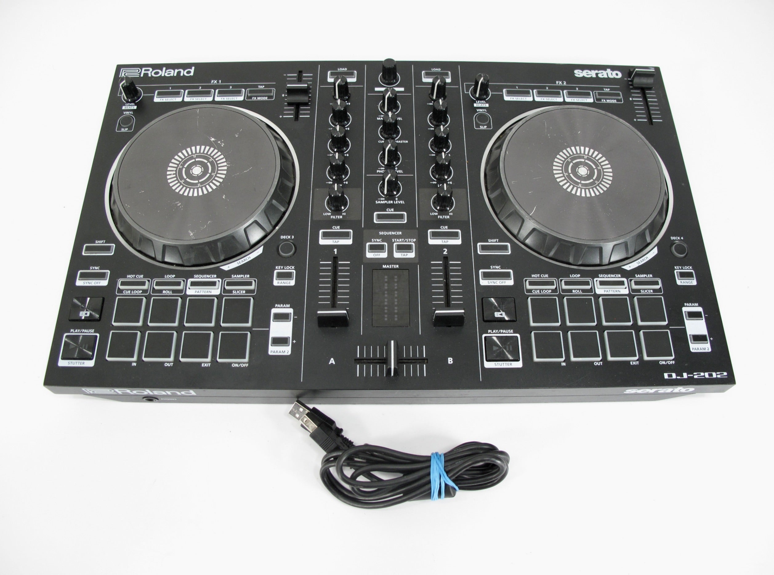 Roland DJ-202 Two-channel Four-Deck DJ Controller for Serato DJ Lite ...