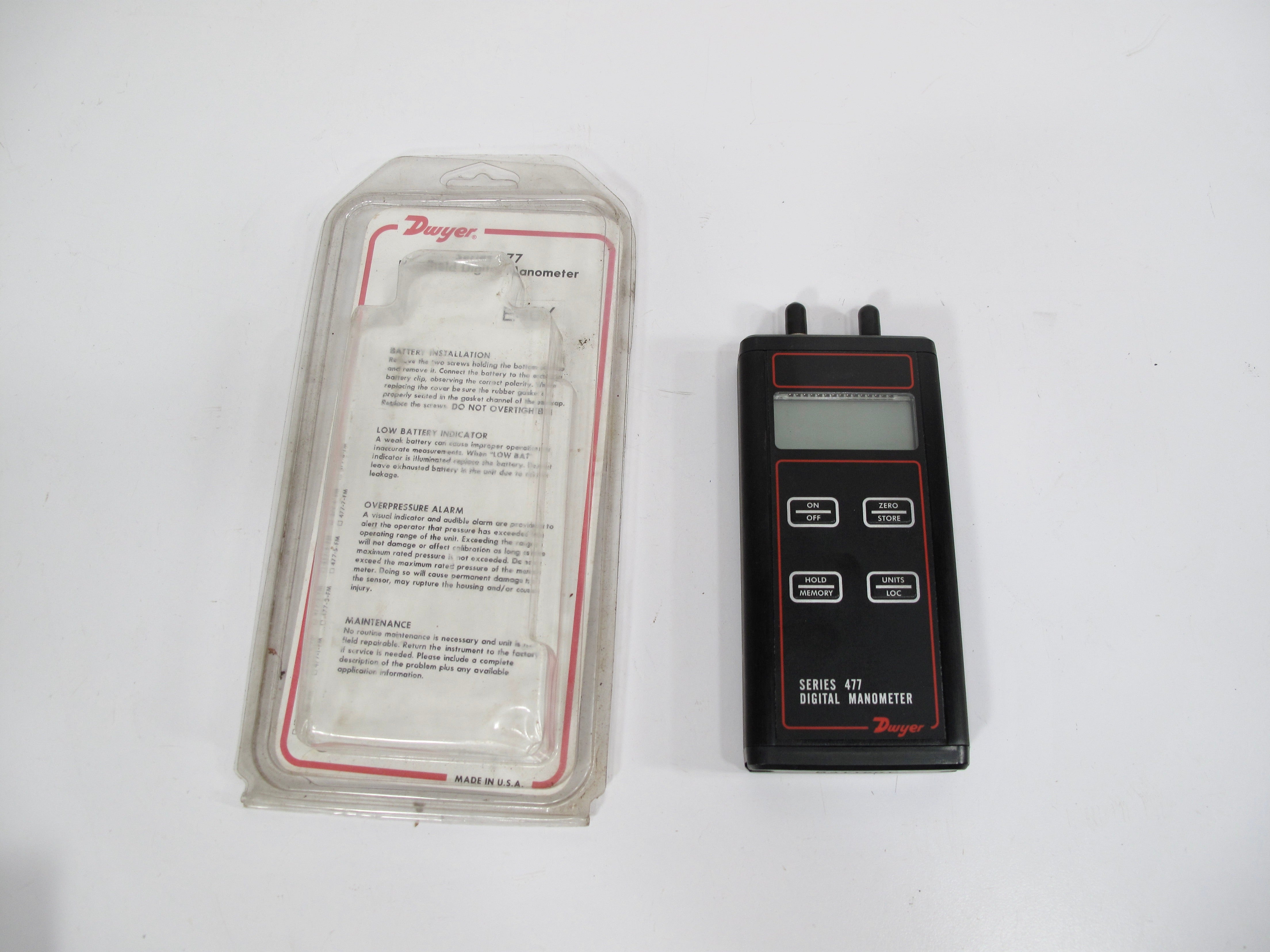 Dwyer Series 477-0-FM Handheld Digital Manometer 477-3-FM0-200.00 in W ...