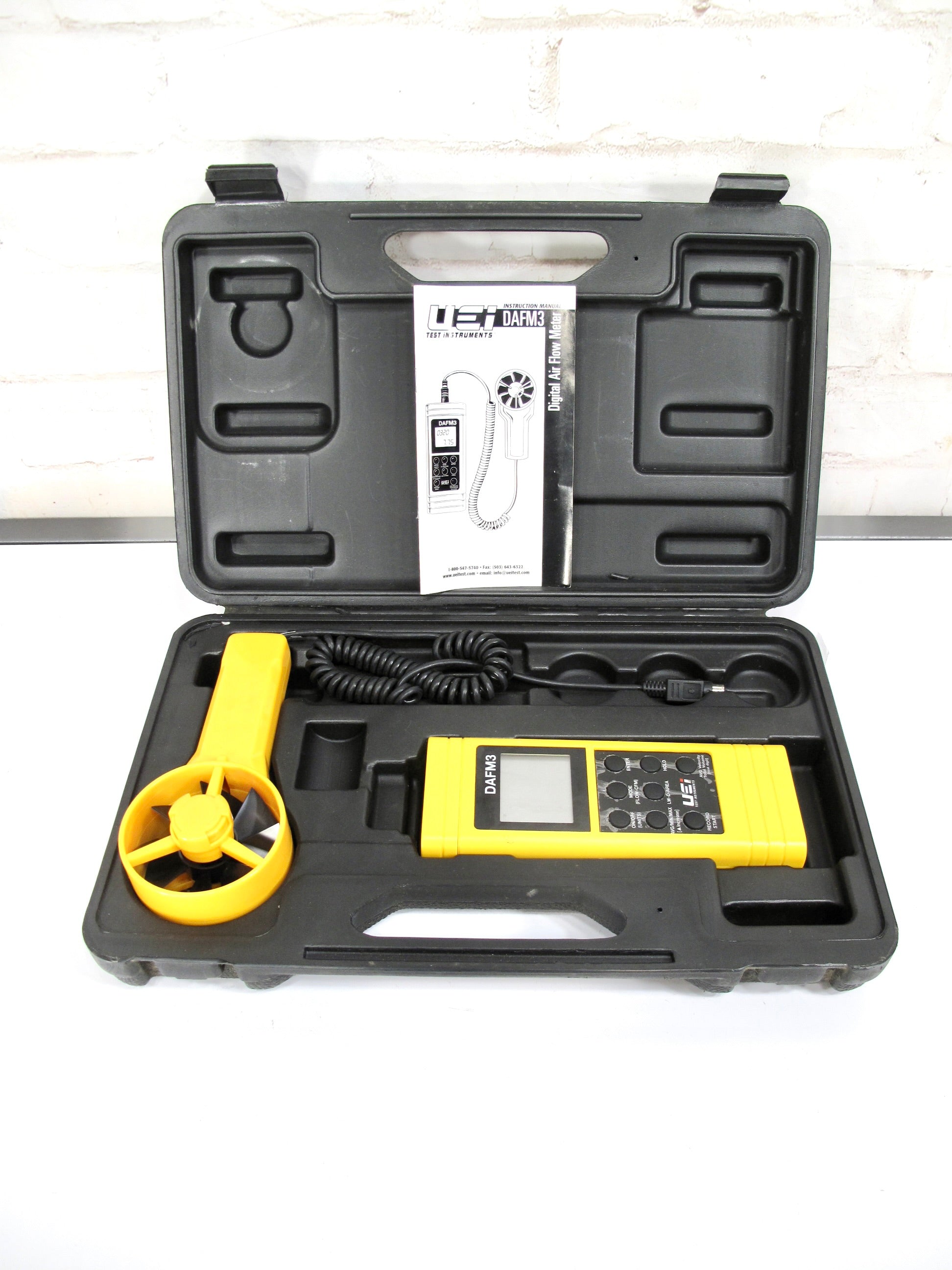 UEi DAFM3 CFM Anemometer Airflow Meter HVAC Tool w/ Case & Vane Sensor ...