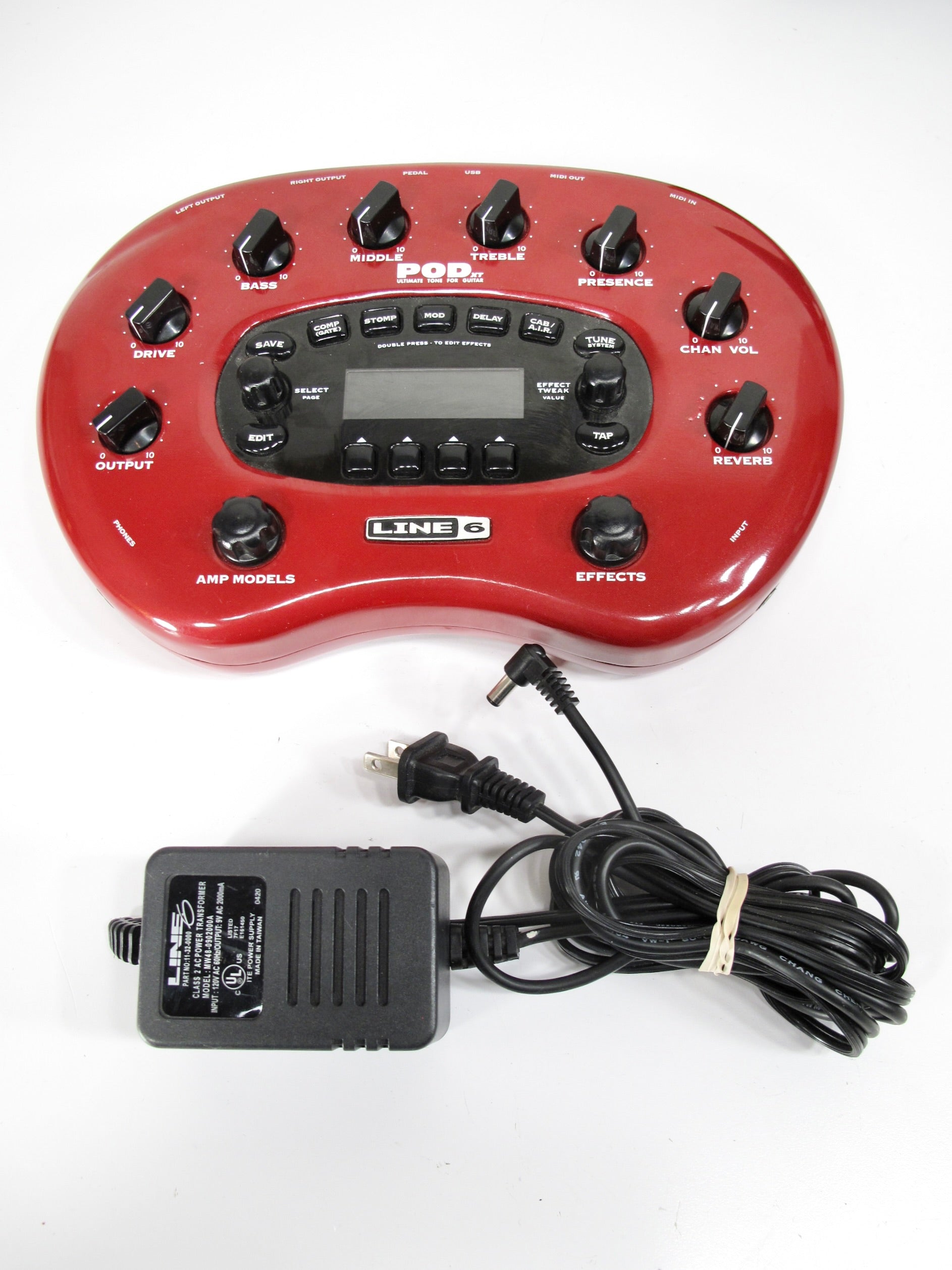 LINE 6 POD XT Multi-Effects Guitar Effect Pedal W/Power Cord & Handboo ...