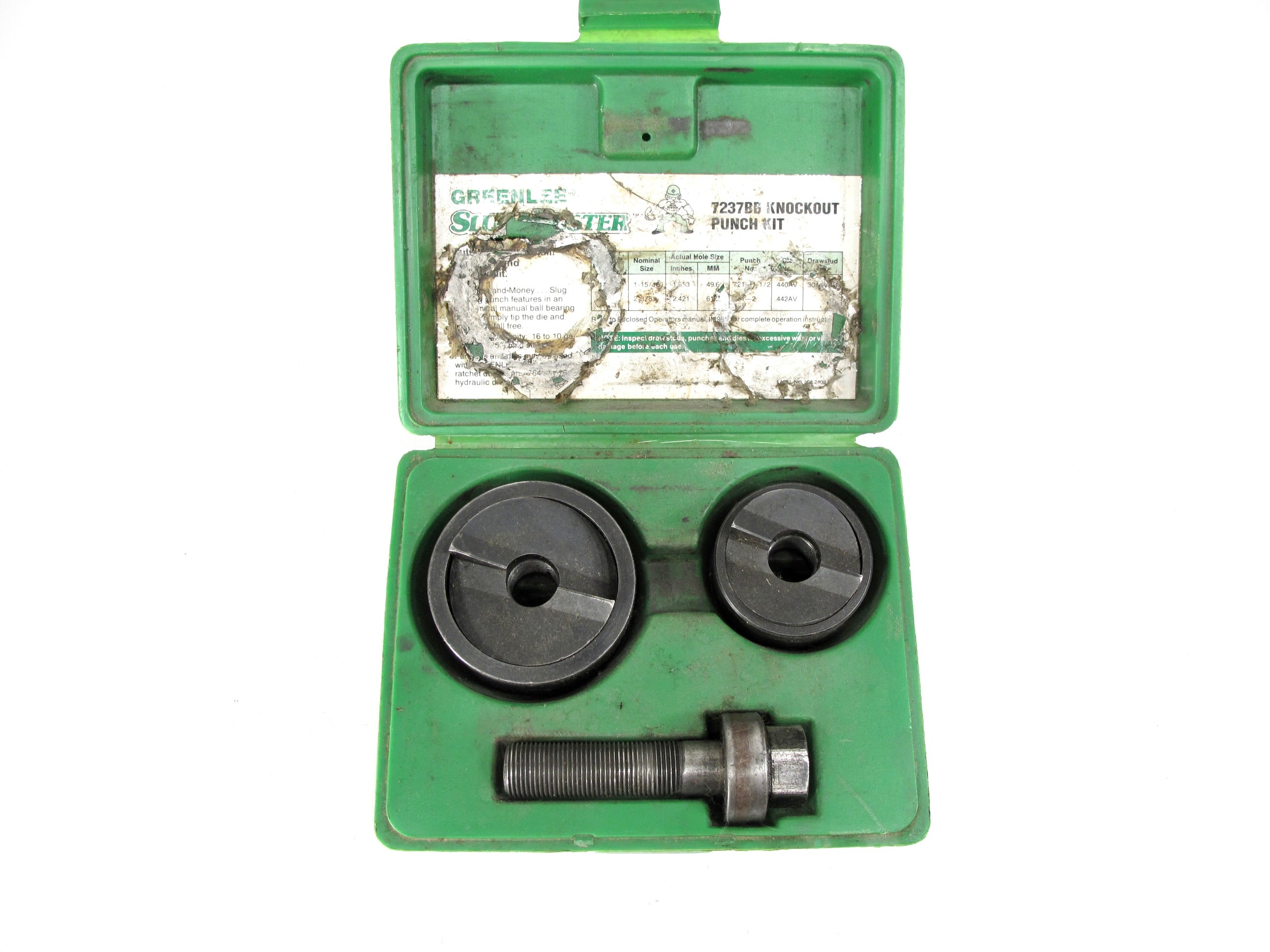 Greenlee Manual Knockout Punch Set 7237BB Sizes 1-1/2 and 2" Conduit U ...