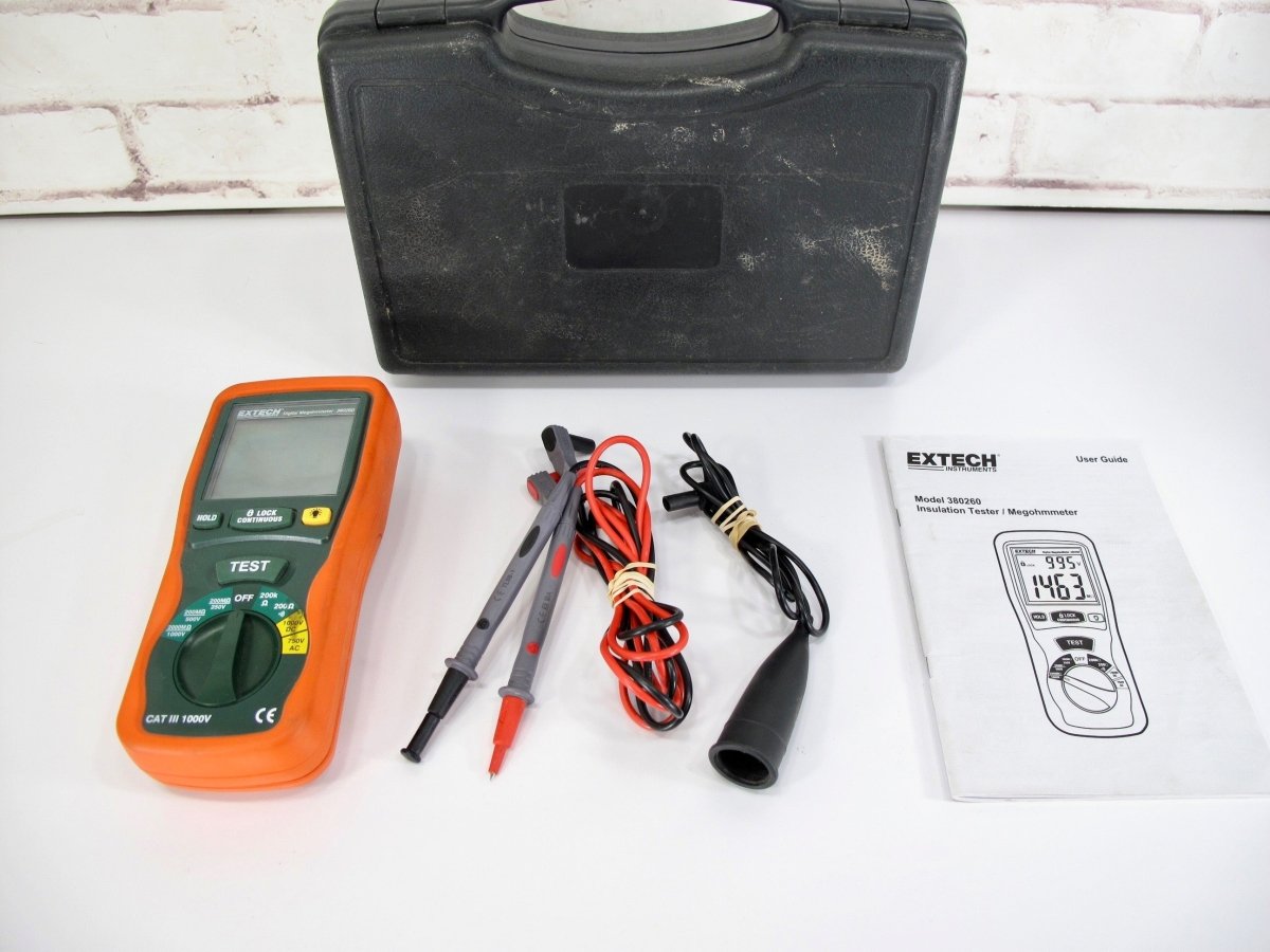 Extech 380260 Autoranging Digital Insulation Tester MegohmMeter w/ Lea ...