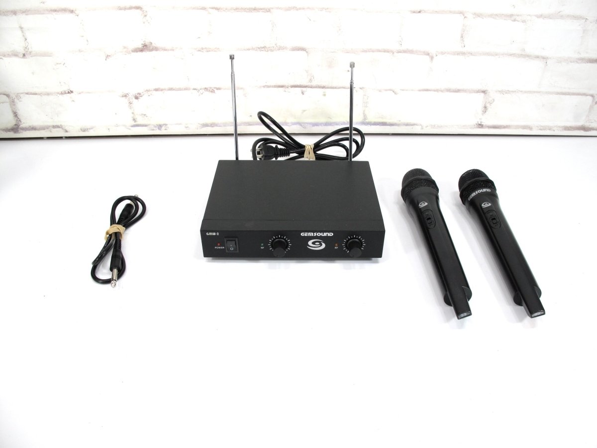 Gem Sound GMW-2 Wireless Two Mic Microphone System VHF Dual Channel ...