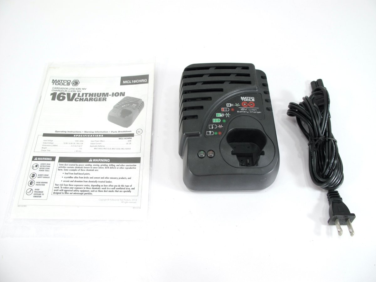 Matco Tools MCL16CHRG 16V 12V Lithium Ion Battery Charger C1034358 ...