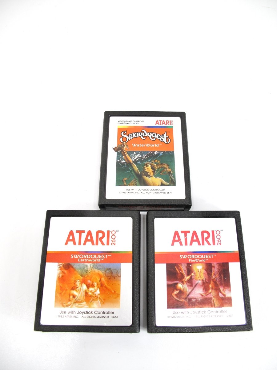 SWORDQUEST EarthWard FireWorld & WaterWorld Video Game Trilogy Atari 2 ...
