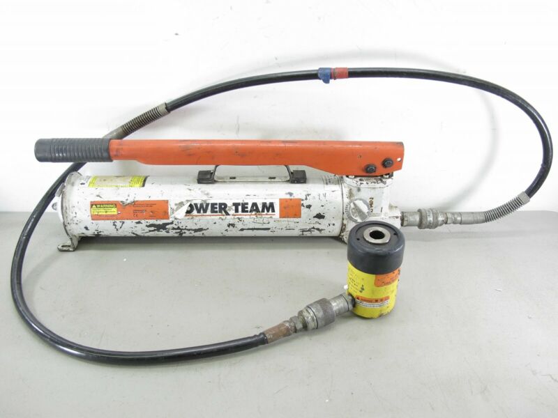 SPX Power Team P159 Two Speed Hand Pump 2-Way Valve & Enerpac RCH121 C ...