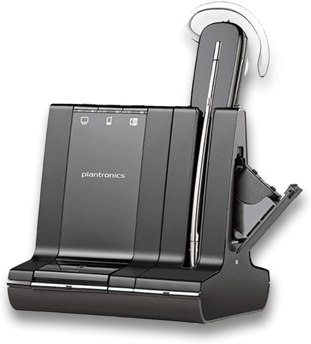 Plantronics Savi W745 Mono Wireless Headset for PC, Mobile & Desk Phon ...